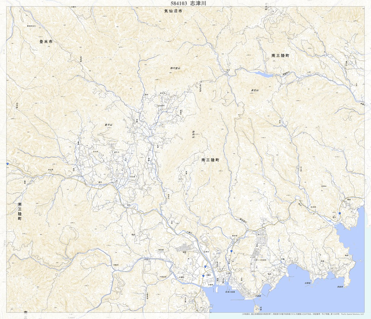 584103 志津川 （しづがわ Shizugawa）, 地形図 Map by Pacific Spatial Solutions, Inc ...