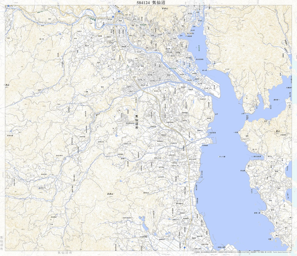 584124 気仙沼 （けせんぬま Kesennuma）, 地形図 Map by Pacific Spatial Solutions, Inc ...