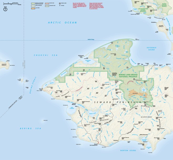 Bering Land Bridge Map by US National Park Service | Avenza Maps