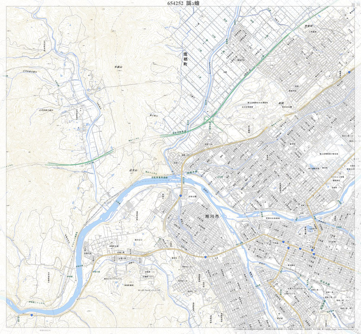 654252 旭川 （あさひかわ Asahikawa）, 地形図 Map by Pacific Spatial Solutions, Inc ...