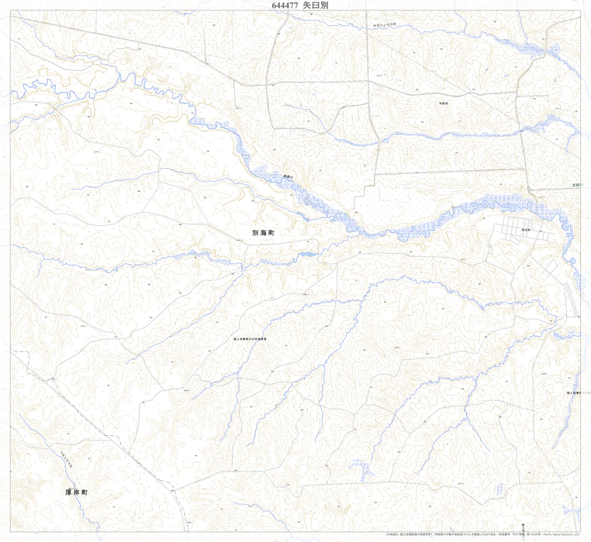 644477 矢臼別 （やうすべつ Yausubetsu）, 地形図 Map by Pacific Spatial Solutions ...