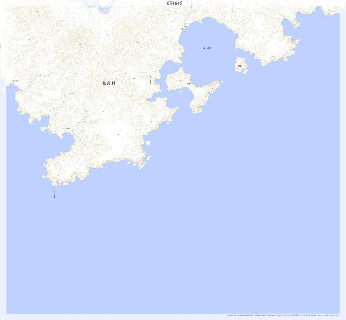 654645 色丹島 （しこたんとう Shikotantou）, 地形図 Map by Pacific Spatial Solutions ...