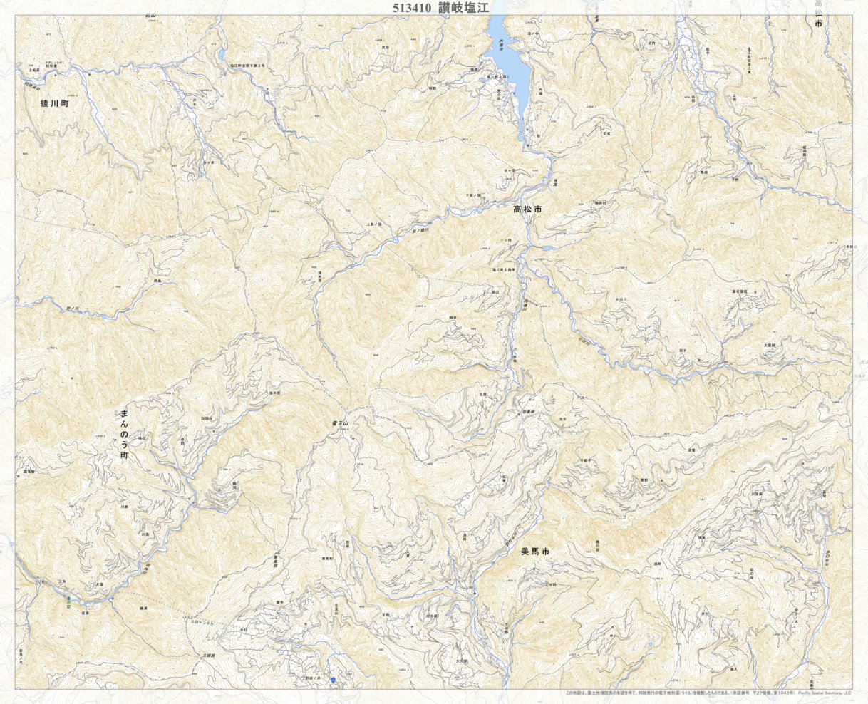 513410 讃岐塩江 （さぬきしおのえ Sanukishionoe）, 地形図 Map by Pacific Spatial ...