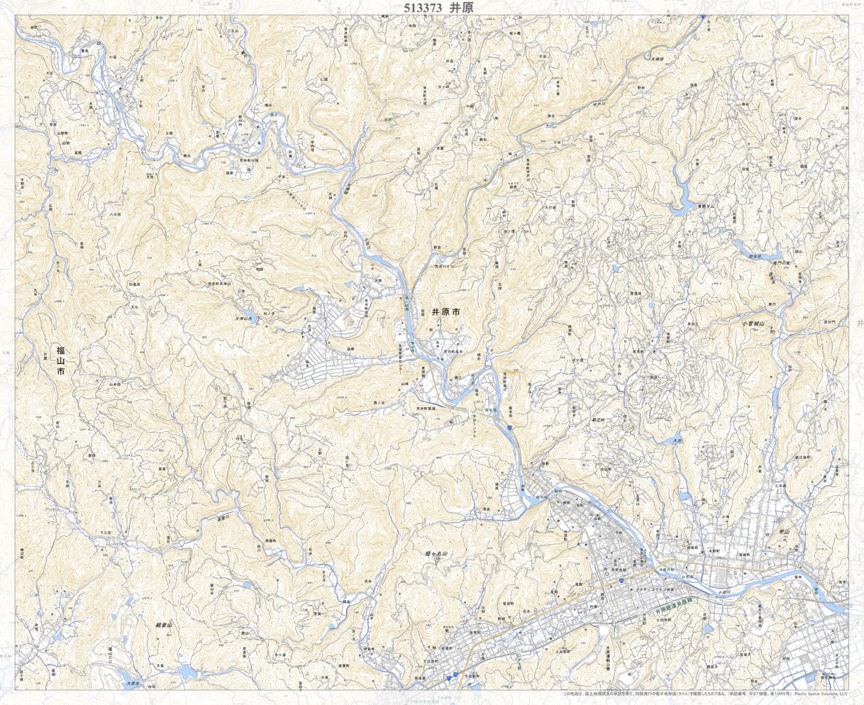 513373 井原 （いばら Ibara）, 地形図 Map by Pacific Spatial Solutions, Inc ...
