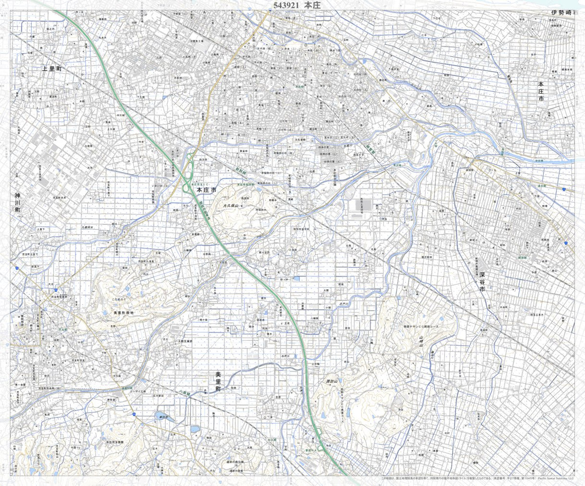 543921 本庄 （ほんじょう Honjo）, 地形図 Map by Pacific Spatial Solutions, Inc ...