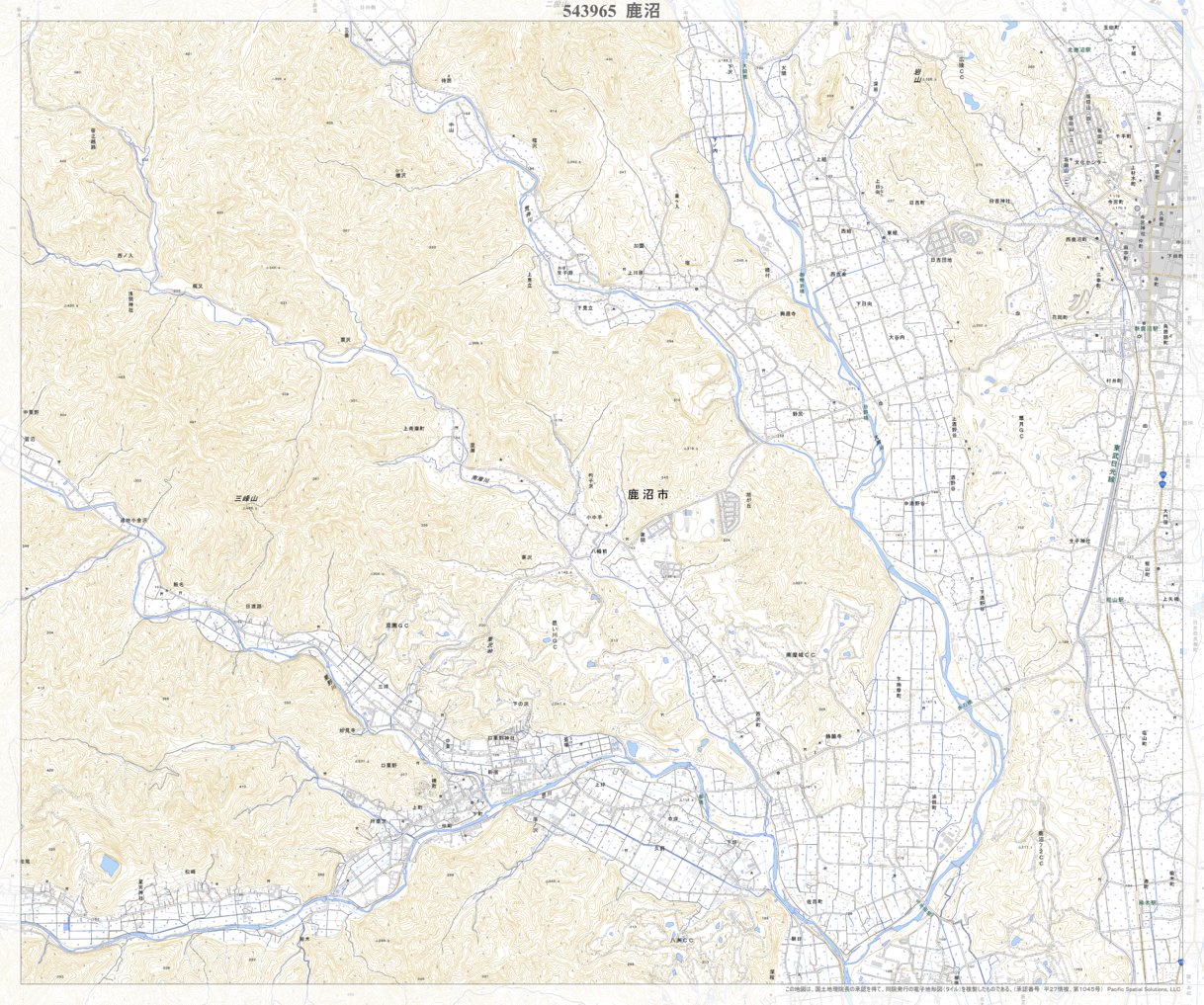 543965 鹿沼 （かぬま Kanuma）, 地形図 Map by Pacific Spatial Solutions, Inc ...
