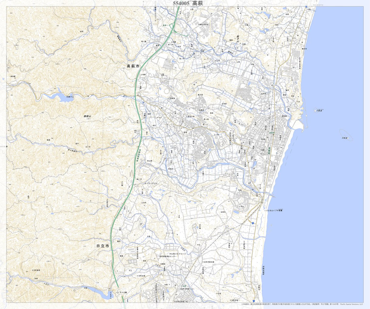 554005 高萩 （たかはぎ Takahagi）, 地形図 Map by Pacific Spatial Solutions, Inc ...