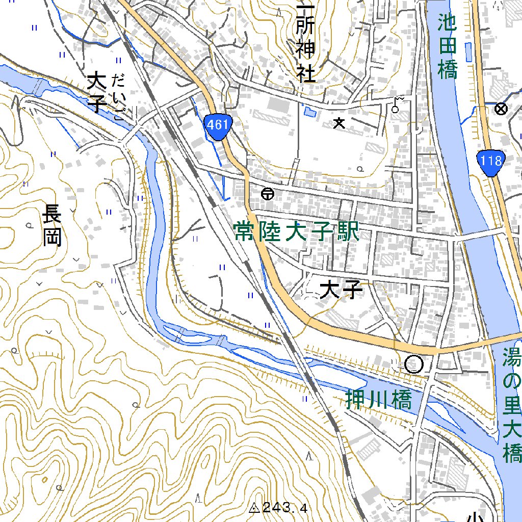 554012 大子 （だいご Daigo）, 地形図 Map by Pacific Spatial Solutions, Inc ...