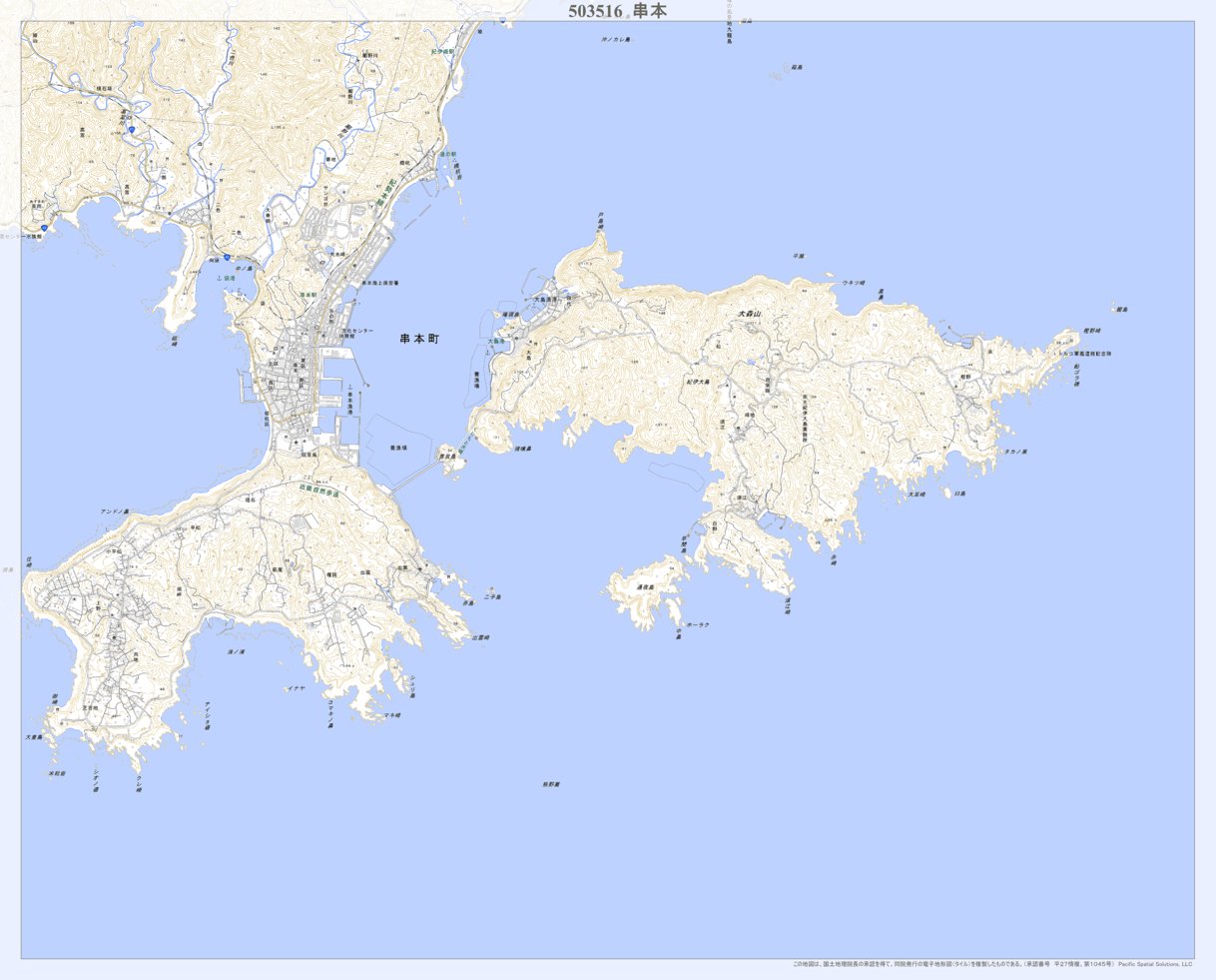 503516 串本 （くしもと Kushimoto）, 地形図 Map by Pacific Spatial Solutions, Inc ...