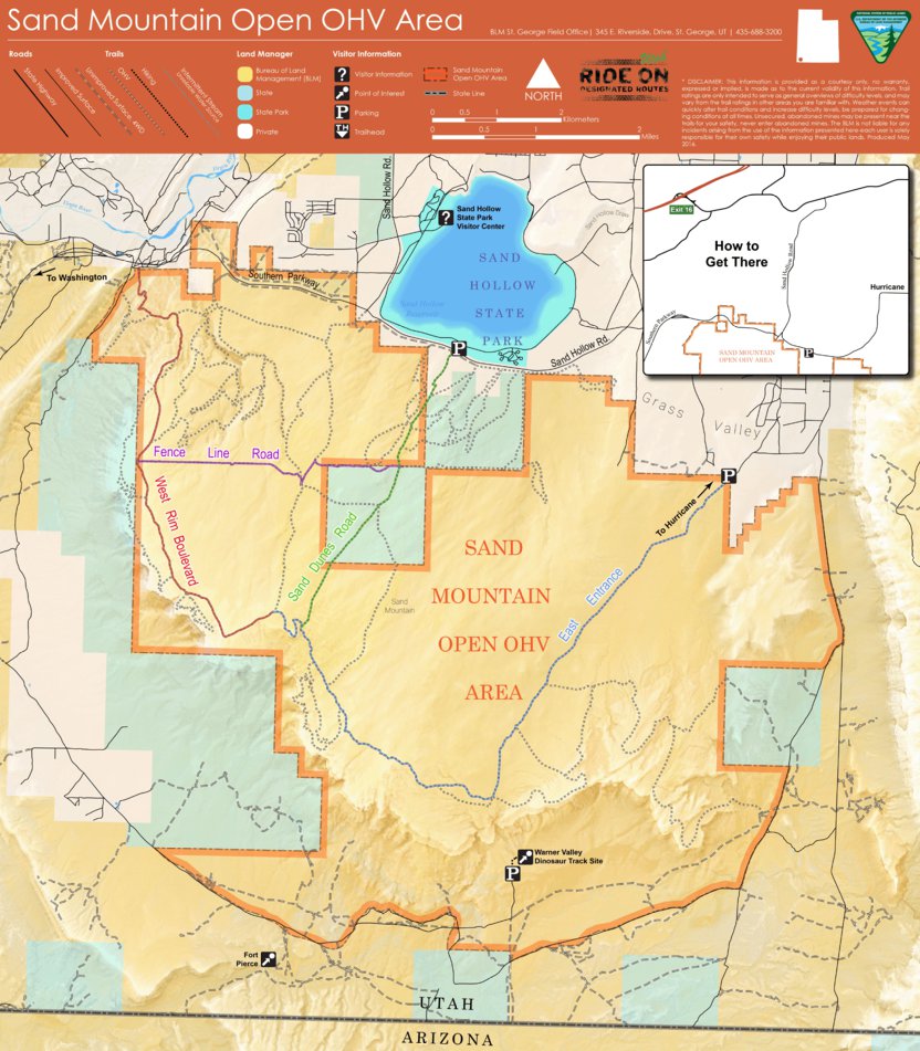 BLM Utah Sand Mountain OHV Area Map by Bureau of Land Management - Utah ...