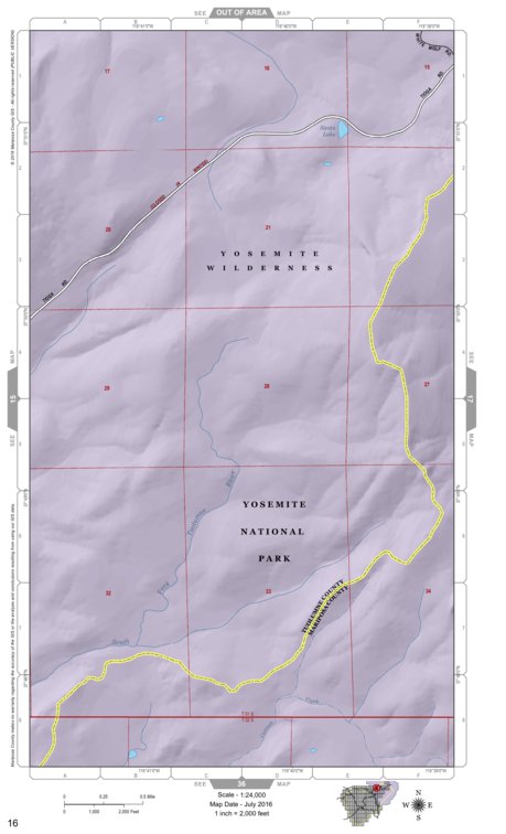 Mariposa Road Atlas Grid Page #016 Map by Mariposa County | Avenza Maps