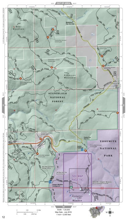 Mariposa Road Atlas Grid Page #012 Map by Mariposa County | Avenza Maps