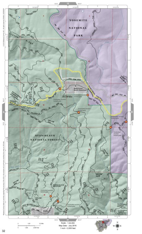 Mariposa Road Atlas Grid Page #032 Map by Mariposa County | Avenza Maps