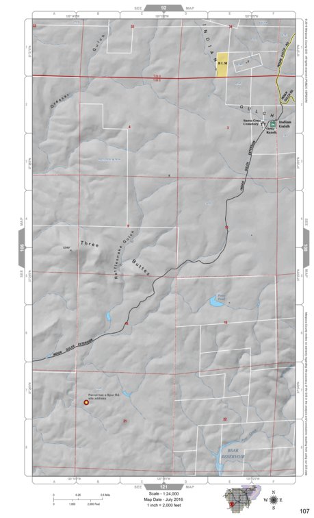 Mariposa Road Atlas Grid Page #107 Map by Mariposa County | Avenza Maps
