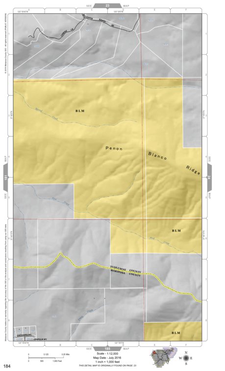 Mariposa Road Atlas Grid Page #184 Map by Mariposa County | Avenza Maps