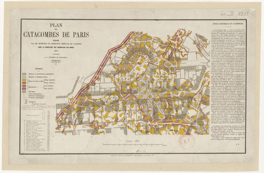 Plan des Catacombes de Paris 1857 Map by RAFAELA 1777 | Avenza Maps