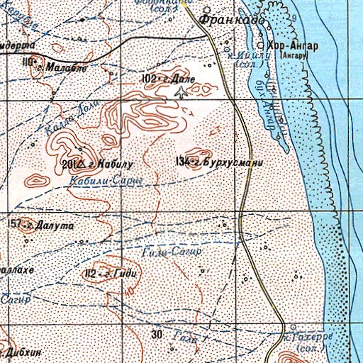 Soviet Genshtab - c31-34 - Djibouti (Khor Angar) Map by Avenza Systems ...