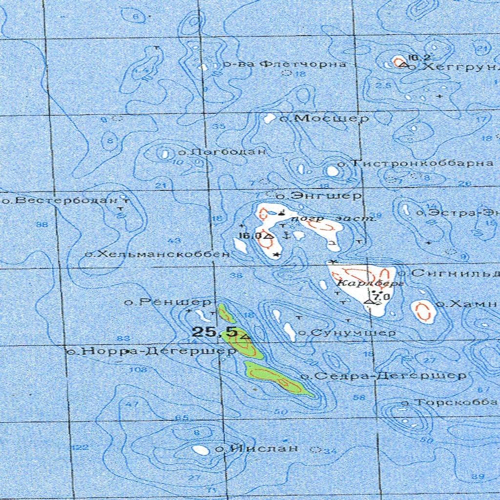 Soviet Genshtab Map - p34-135/136 - land Islands by Avenza Systems Inc ...