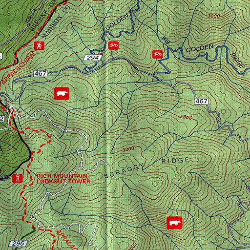Pisgah National Forest Harmon Den Area Map by US Forest Service R8 ...
