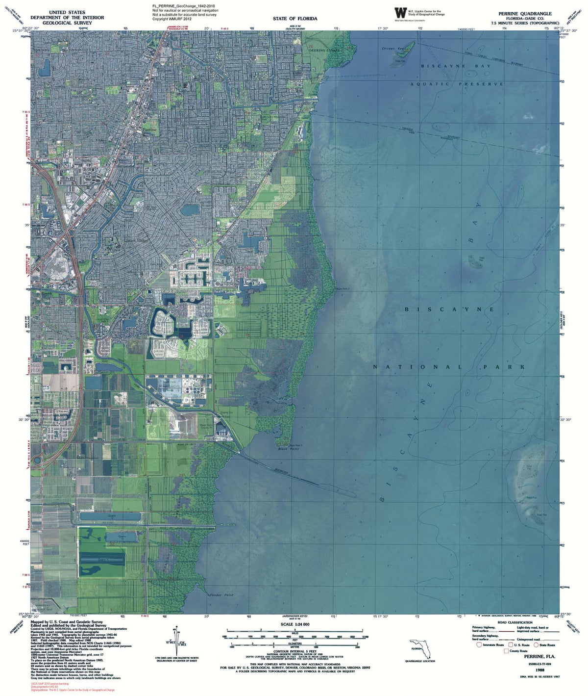 Biscayne Bay, Florida (Bundle) Map by Western Michigan University ...
