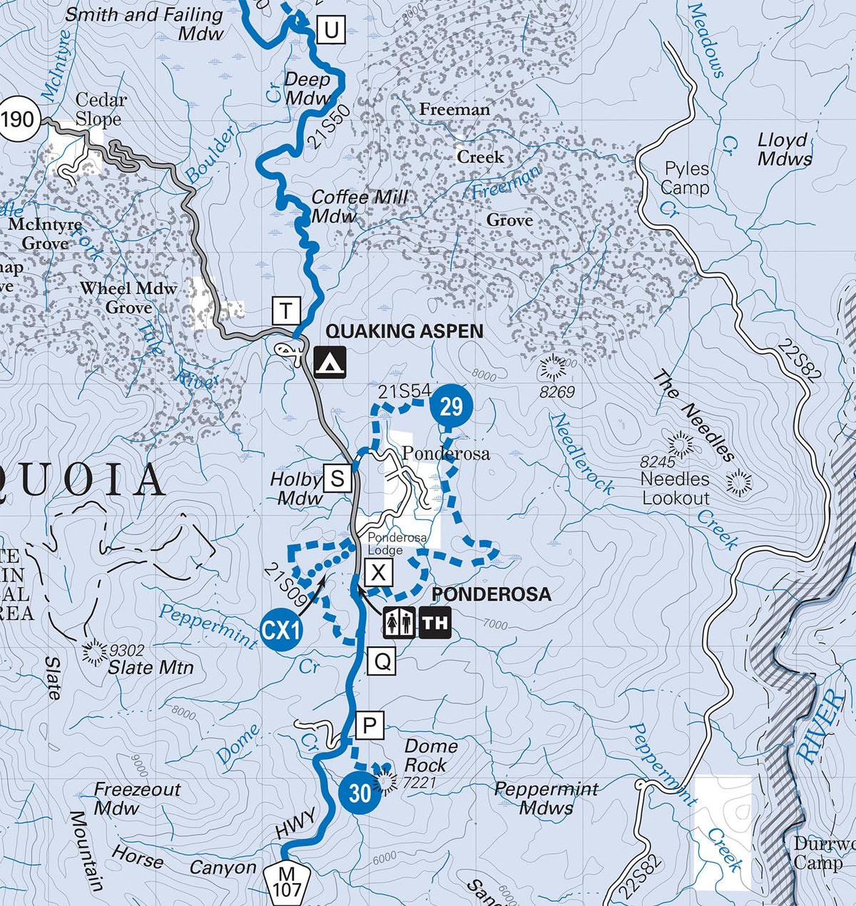 Winter Recreation Map & Guide, Western Ranger District, Sequoia NF by ...