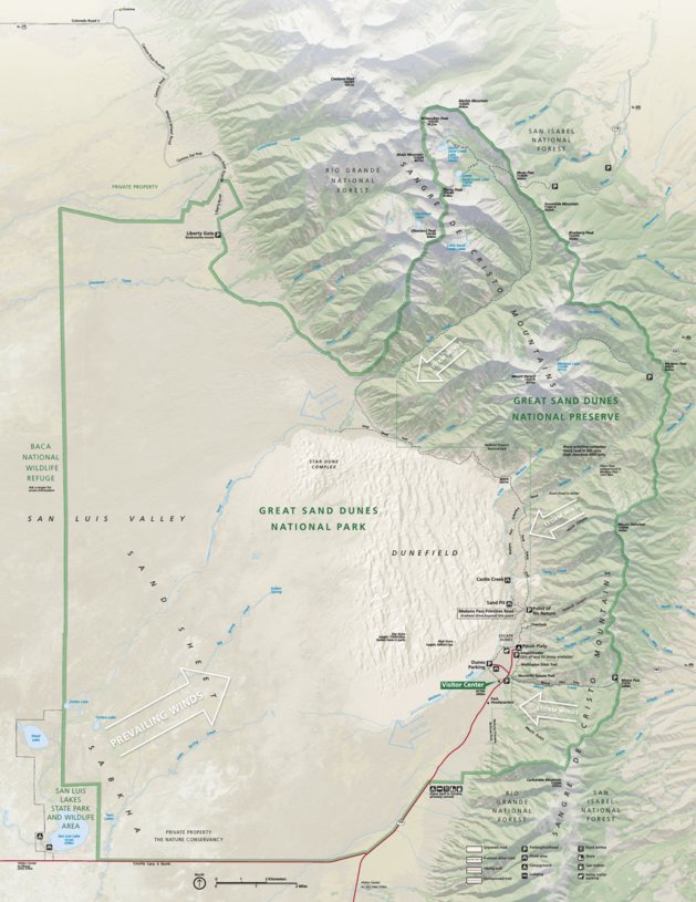 Great Sand Dunes National Park and Preserve Map by US National Park ...