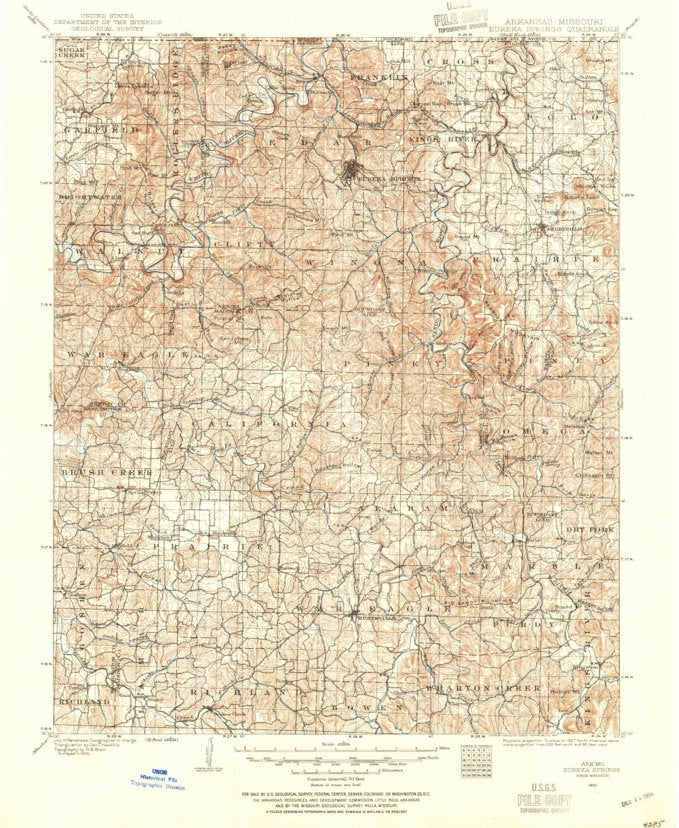 Eureka Springs, AR-MO (1900, 125000-Scale) Map by United States ...
