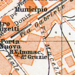 Bergamo city Map, 1908 by Waldin | Avenza Maps
