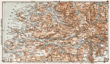 Nordfjord and Sydlige Söndmöre, region Map, 1931 by Waldin | Avenza Maps