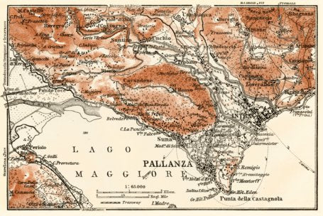 Pallanza and environs Map, 1913 by Waldin | Avenza Maps