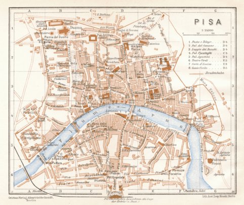 Pisa city Map, 1929 by Waldin | Avenza Maps