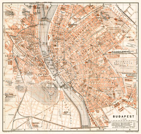 Budapest city Map, 1906 by Waldin | Avenza Maps