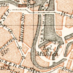 Bromberg (Bydgoszcz) city Map, 1911 by Waldin | Avenza Maps