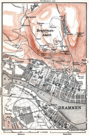 Drammen town plan, 1931 Map by Waldin | Avenza Maps
