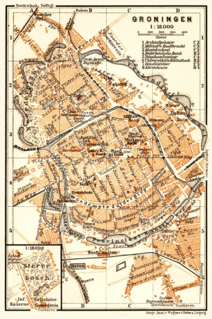 Groningen city Map, 1904 by Waldin | Avenza Maps