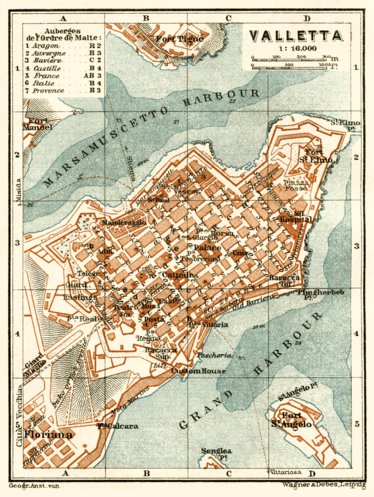 Valletta city Map, 1929 by Waldin | Avenza Maps