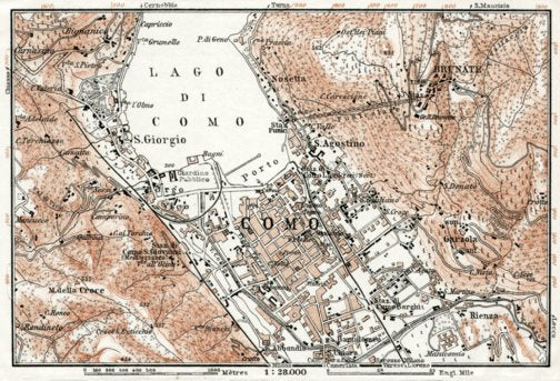 Como Lake and its environs Map, 1909 by Waldin | Avenza Maps