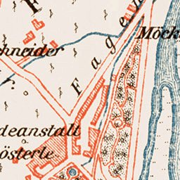 Bozen (Bolzano) and Gries, region Map. Map of the environs of Bozen ...