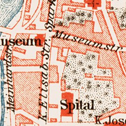 Bozen (Bolzano) and Gries, region Map. Map of the environs of Bozen ...