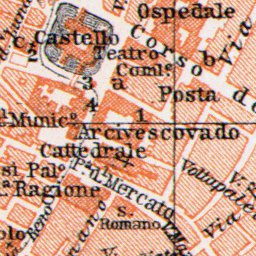 Ferrara city Map, 1908 by Waldin | Avenza Maps