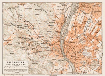 Budapest and its environs Map, 1914 by Waldin | Avenza Maps