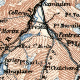 Engadin Valley and Valtellina, 1909 Map by Waldin | Avenza Maps