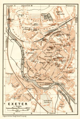 Exeter city Map, 1906 by Waldin | Avenza Maps
