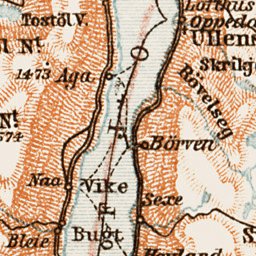 Indre Hardanger and Voss, region Map, 1931 by Waldin | Avenza Maps