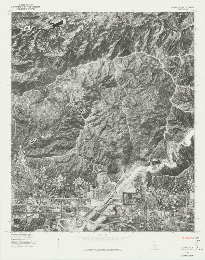 Azusa, CA (1976, 24000-Scale) Map by United States Geological Survey ...