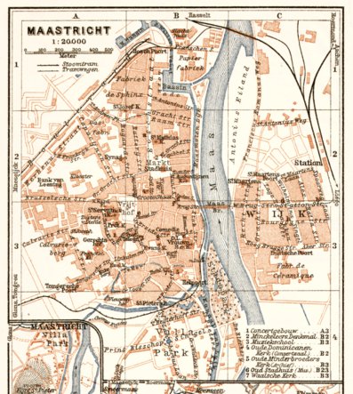 Maastricht city Map, 1909 by Waldin | Avenza Maps