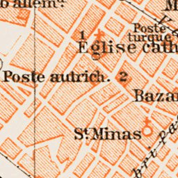 Thessaloniki (Θεσσαλονίκη, Selanik) city Map, 1914. Environs of ...