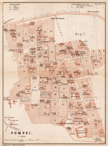 Pompei (Pompeii) museum site plan, 1898 Map by Waldin | Avenza Maps
