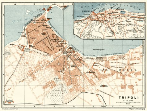 Tripoli (طرابلس‎) city Map, 1929 by Waldin | Avenza Maps