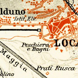Locarno city Map. Locarno environs Map, 1908 by Waldin | Avenza Maps